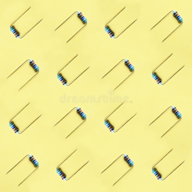 Resistor Disposed in Artistic Pattern on Yellow Background Stock Photo ...