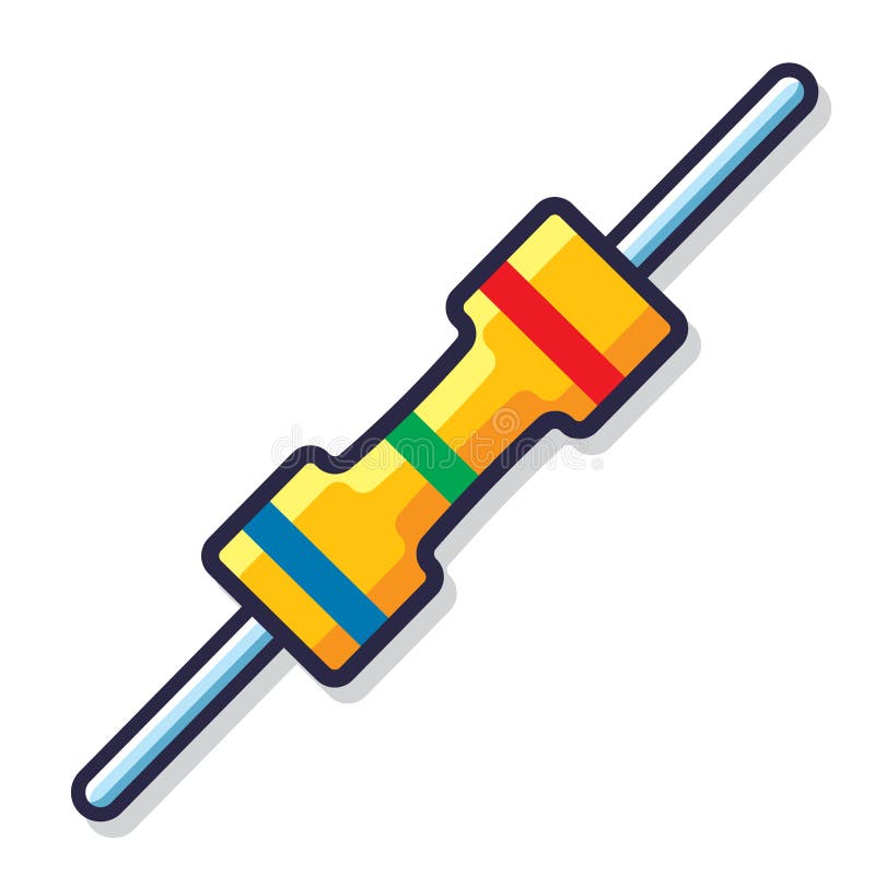 Resistor Electronic Device Isolated Cartoon Vector Illustration in Flat ...