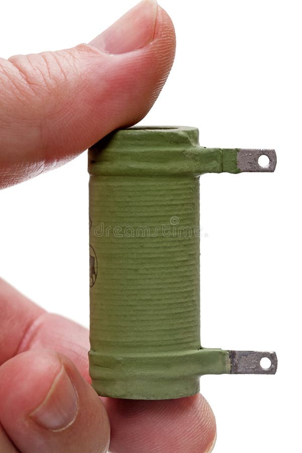 Resistor in hand close up stock photo. Image of isolated - 41926856