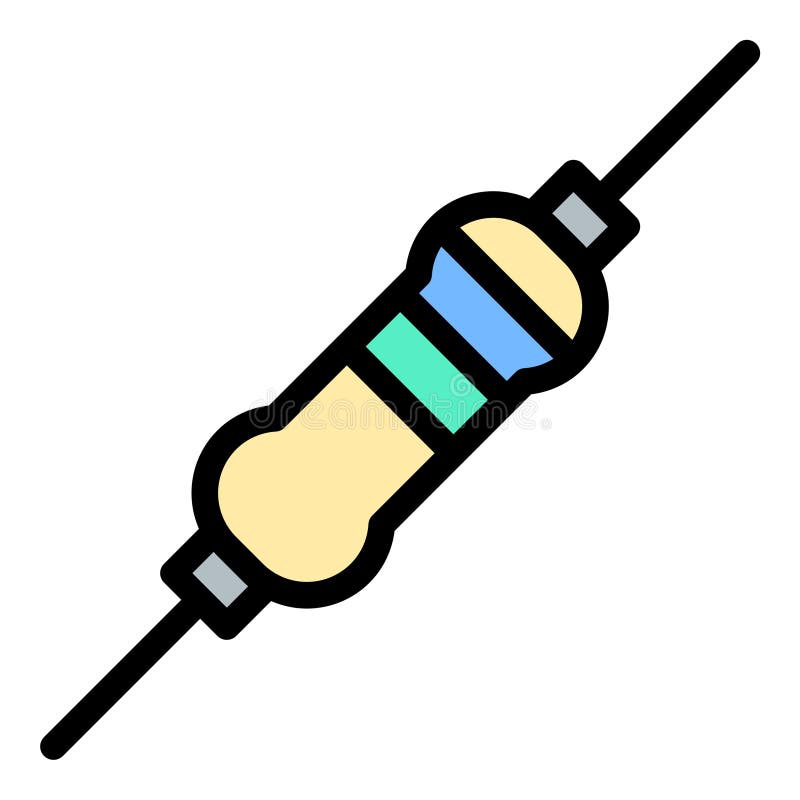 Resistor Icon Flat Line Style Illustration Representing an Electronic Component that Limits ...