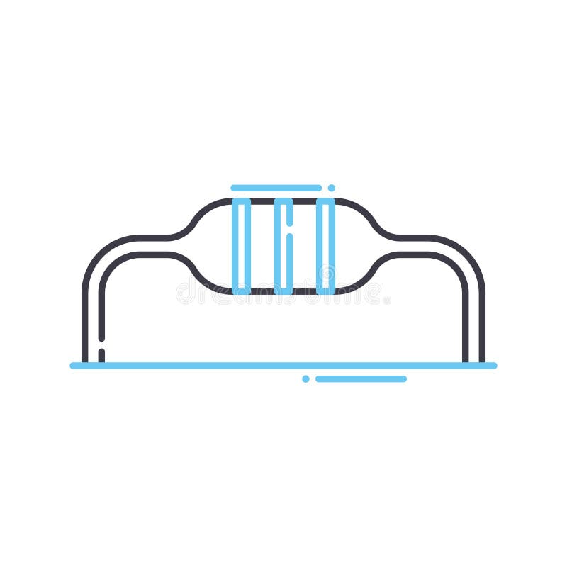 Resistor Line Icon Outline Symbol Vector Illustration Concept Sign