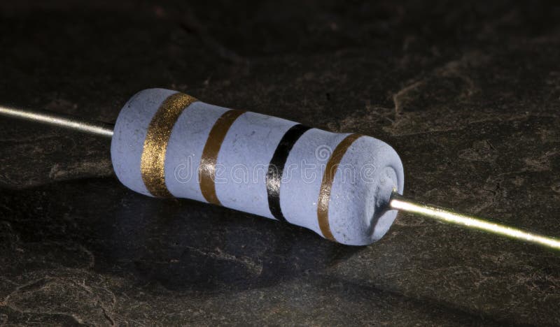 Resistor with long leads stock image. Image of yellow - 140309365