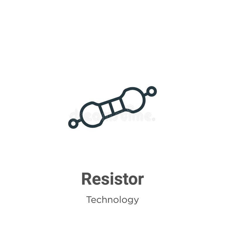 Resistor Outline Vector Icon. Thin Line Black Resistor Icon, Flat ...