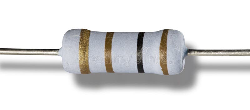 Resistor on White with a Shadow Stock Photo - Image of gold ...