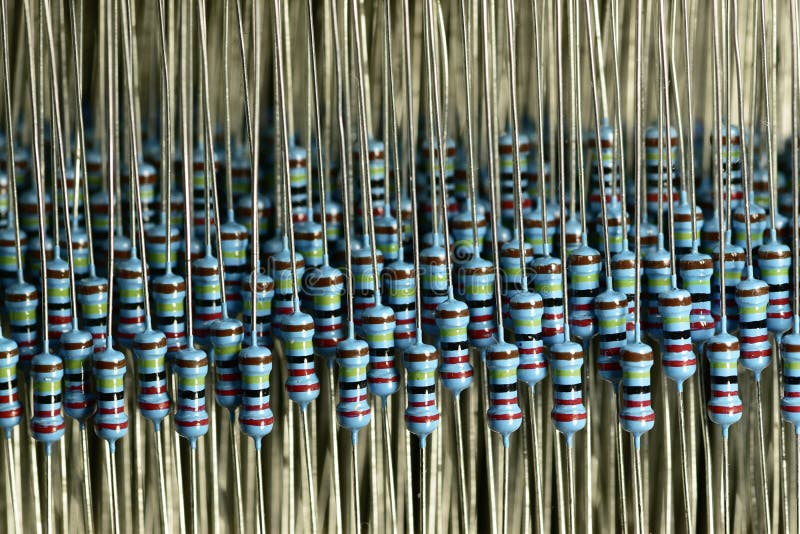 Resistors Arranged in Multiple Rows One after Another Stock Photo ...