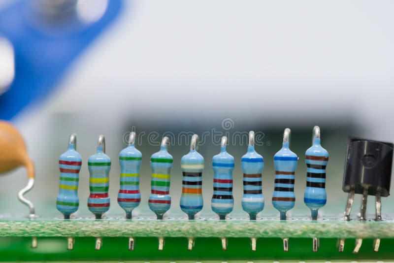 Resistors, Capacitors And Other Electronic Components Of Micro Chip ...