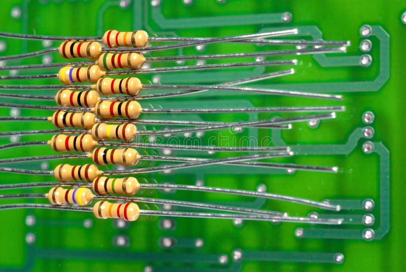 Resistors of Different Resistance Over a PC Board Stock Photo - Image ...