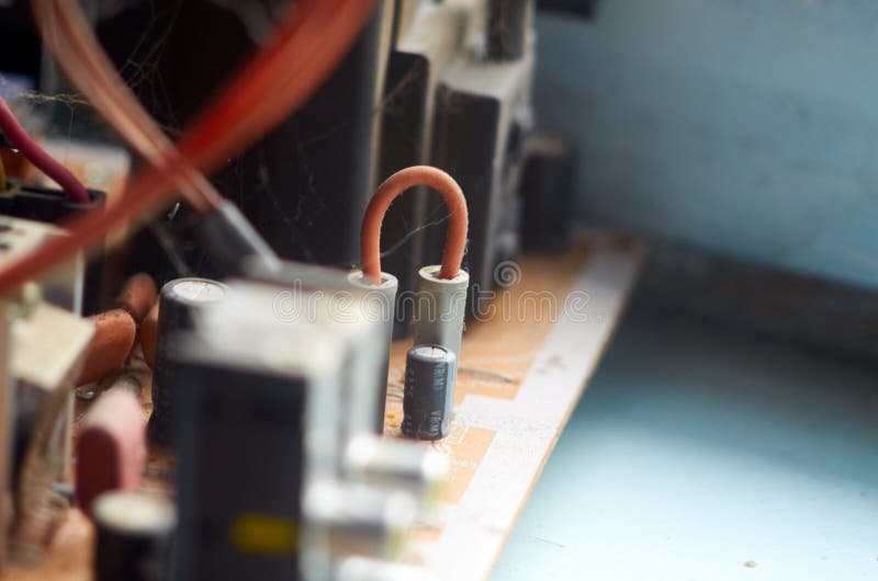 Resistors, and Other Electronic Components of Micro Chip Inside the TV ...