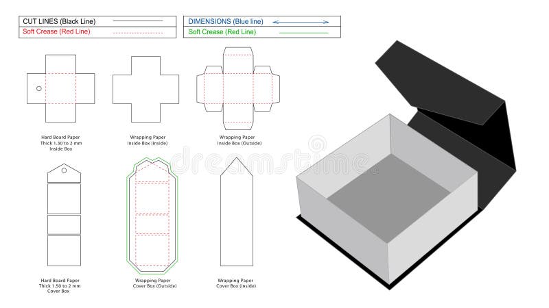 Rigid Luxury Gift Box, Rigid Ring Box, Custom Rigid Boxes Dieline ...