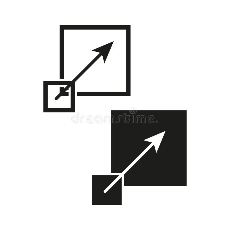 Resize Box Icon. Expand Area Symbol. Growth Vector Shape. Zoom Arrow ...