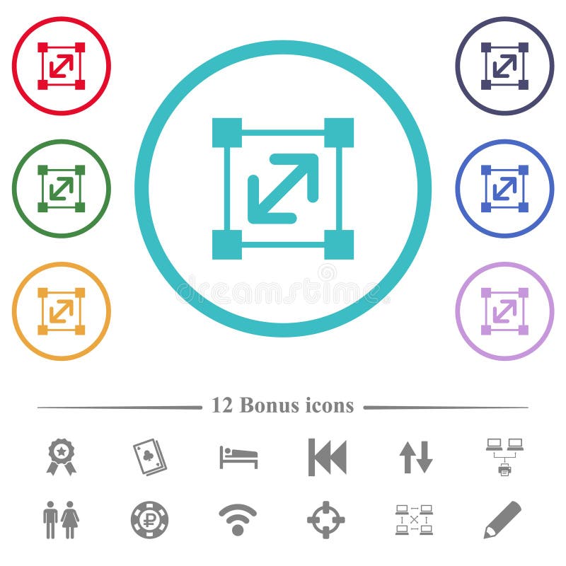 Resize Element Flat Color Icons in Circle Shape Outlines Stock Vector ...