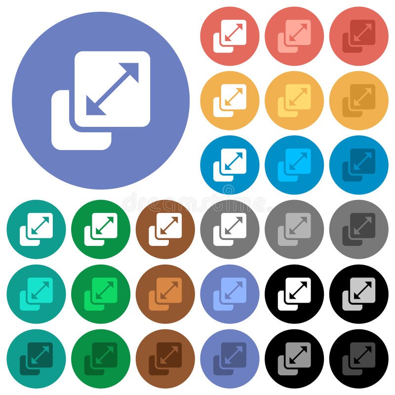 Resize Element Solid Round Flat Multi Colored Icons Stock Vector ...
