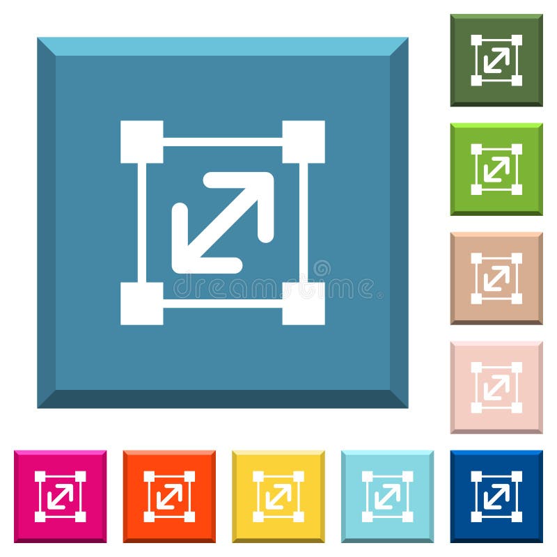 Resize Element White Icons on Edged Square Buttons Stock Vector ...