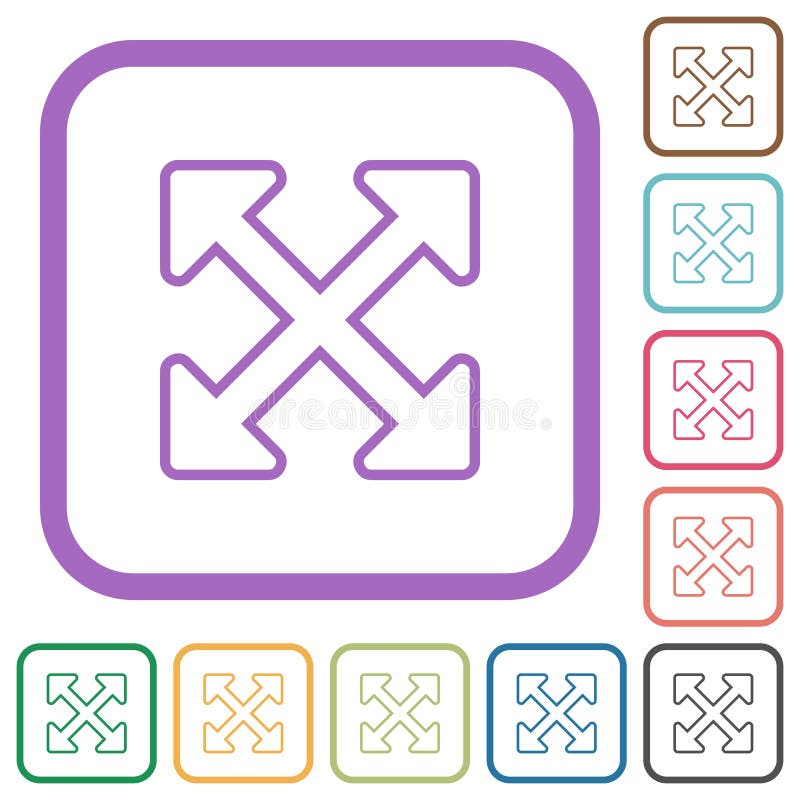 Resize Full Outline Simple Icons Stock Vector - Illustration of ...