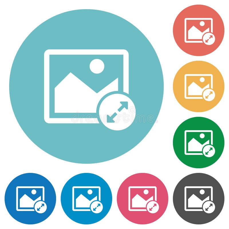 Resize Image Large Flat Round Icons Stock Vector - Illustration of ...