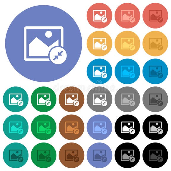 Resize Image Small Round Flat Multi Colored Icons Stock Vector ...