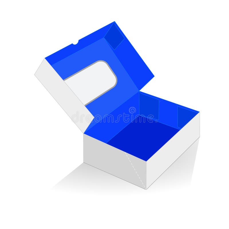 Six Corner Glued Tray Box 3D Vector Render Box Stock Vector ...