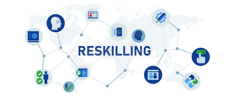 Reskilling Mind Mapping Icon Template Mind-mapping Flowchart Blue Color ...