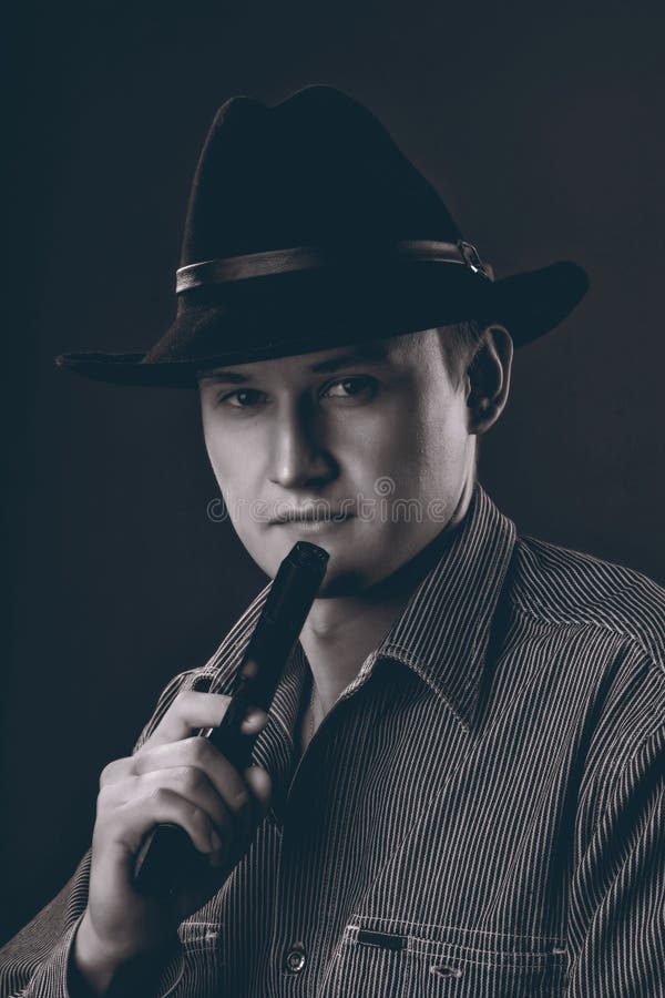 The resolute man. stock photo. Image of wide, sight, brimmed - 34860706