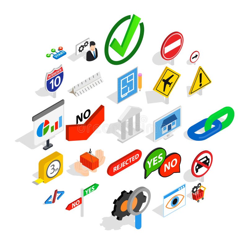 Resolution Icons Set, Isometric Style Stock Vector - Illustration of ...