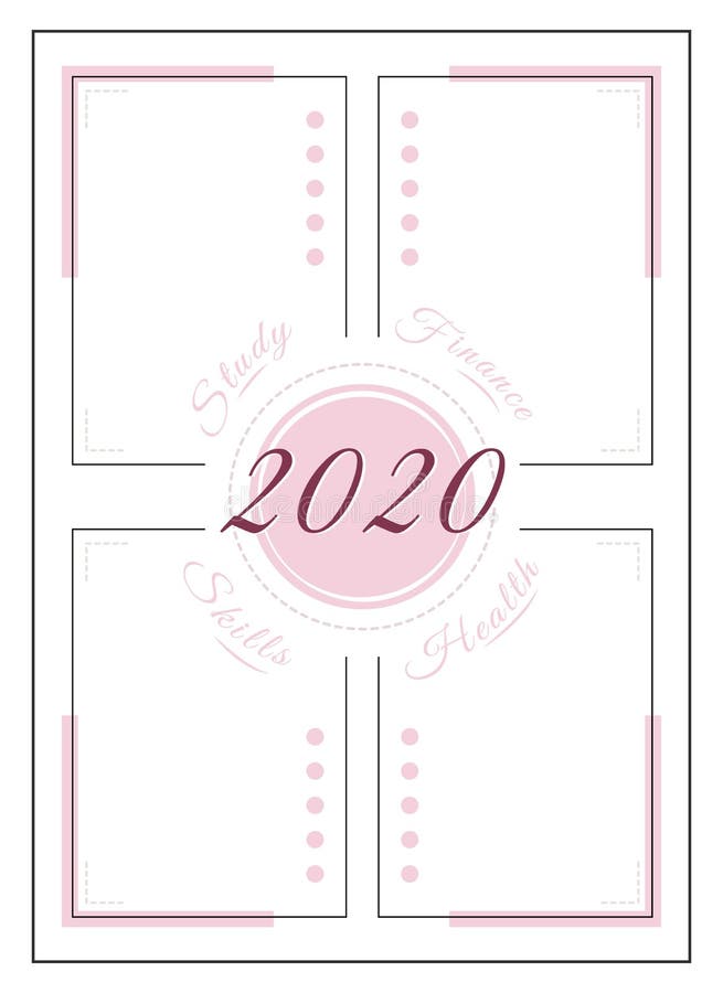 2020 Resolution Minimalist Planner Page Design Stock Vector ...