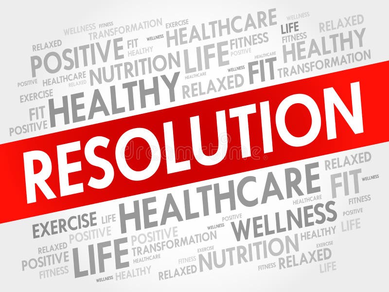 RESOLUTION word cloud stock illustration. Illustration of athletic ...