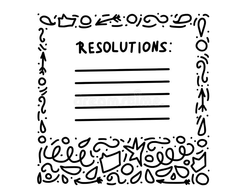 Resolutions Template. Blank for Goals. Vector Illustration. Stock ...