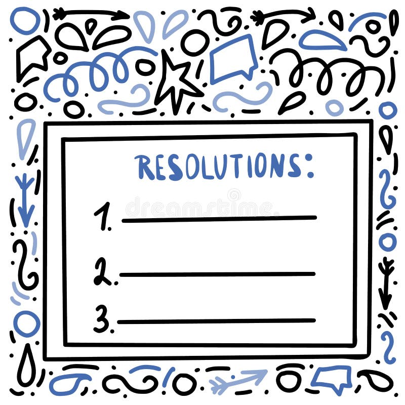 Resolutions Template. Blank for Goals. Vector Illustration. Stock ...