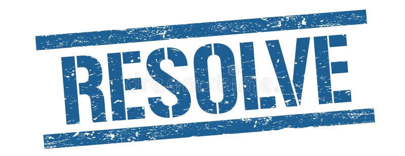 RESOLVE Text on Blue Vintage Lines Stamp Stock Photo - Image of blue ...
