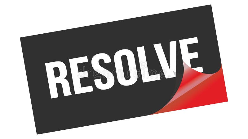 RESOLVE Text on Black Red Sticker Stamp Stock Illustration ...