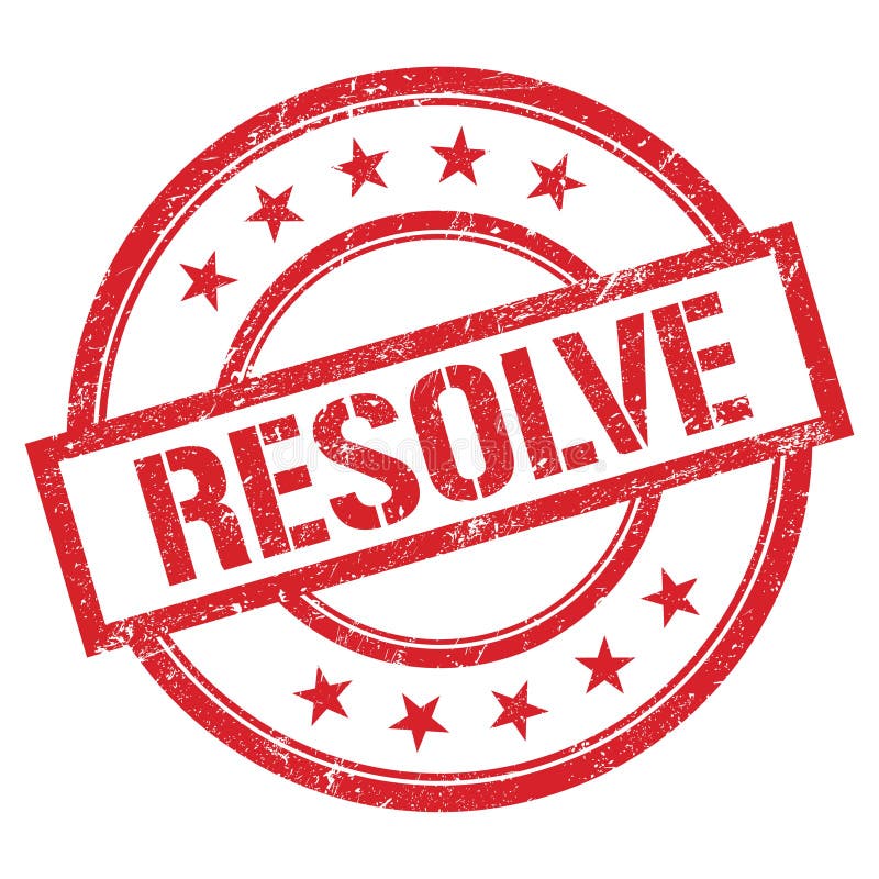 RESOLVE Text Written on Red Vintage Stamp Stock Illustration ...