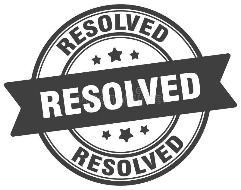 Resolved Round Ribbon Isolated Label. Resolved Sign Stock Vector ...