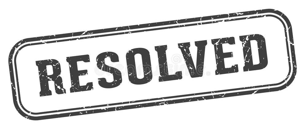 Resolved Stamp. Resolved Rectangular Stamp on White Background Stock ...