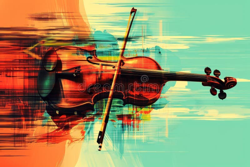 Resonant Violin Music Art. Generate Ai Stock Image - Image of bedroom ...