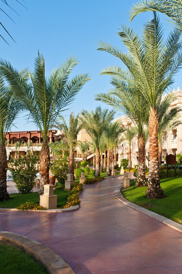 Luxury Tropical Hotel Resort Front Entrance Stock Image - Image of ...