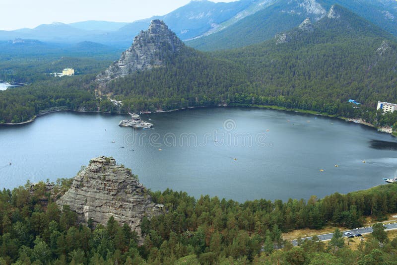 Resort Area with Lake and Forest. Stock Photo - Image of locations ...