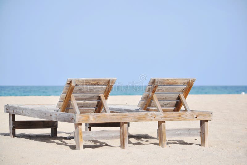 Resort Beach Chairs on the Sand by the Sea Stock Photo - Image of ...