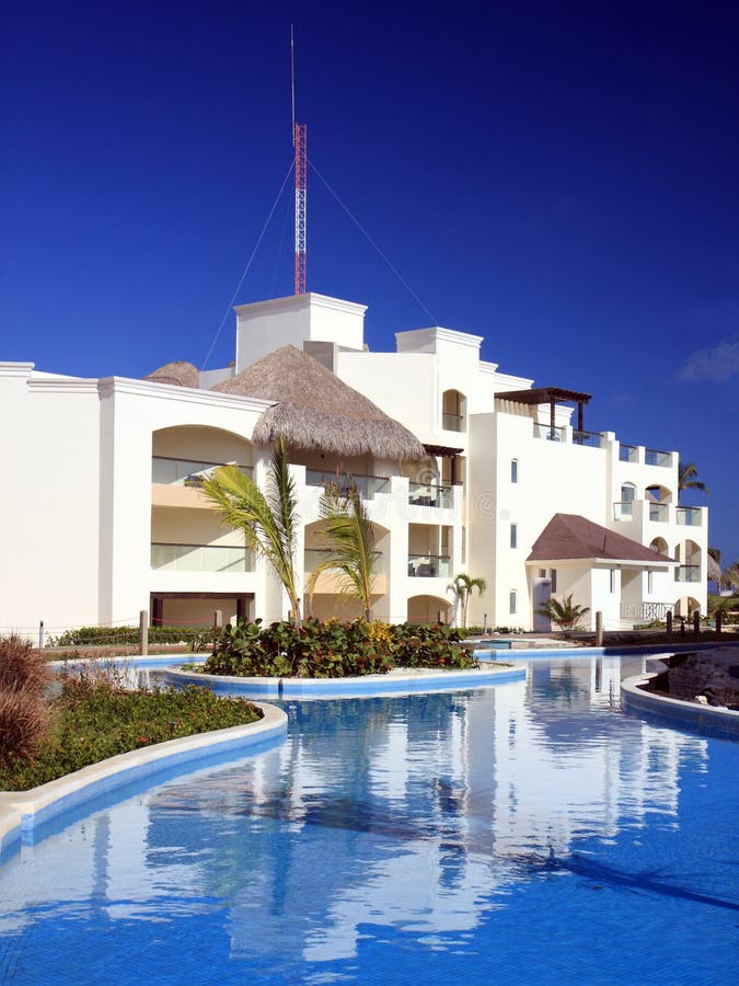 Resort with Building and Pool Stock Image - Image of palm, luxury: 12650943