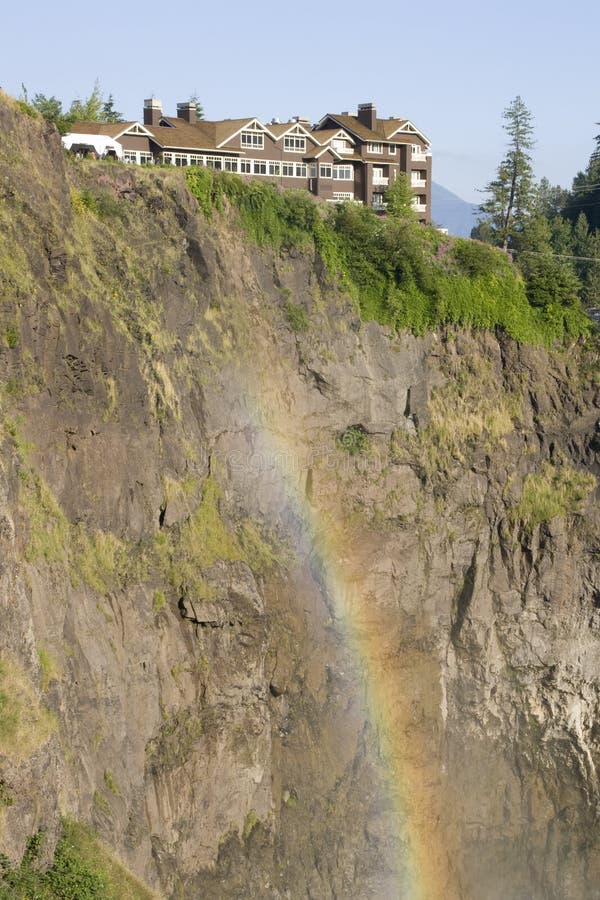 Resort on cliff rainbow stock photo. Image of resort - 32411944
