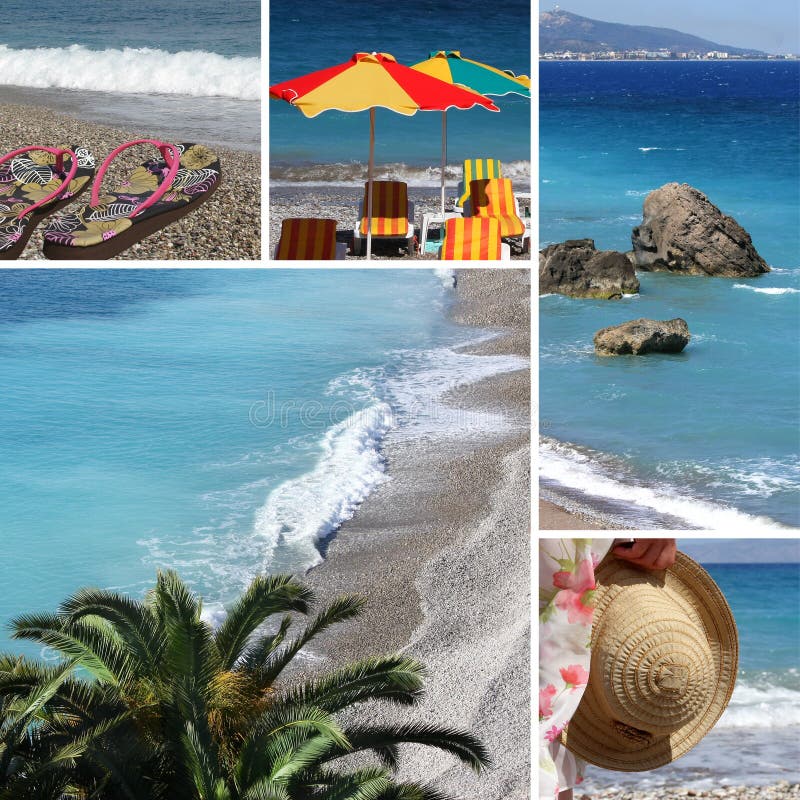Resort collage3 - beach stock photo. Image of parasol - 13732532