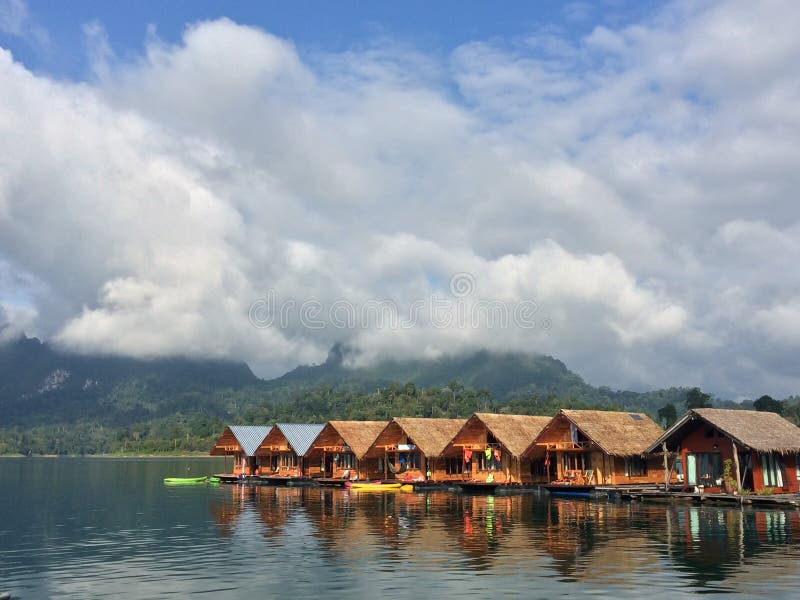 Resort in the dam. stock image. Image of reflection, travel - 58473995