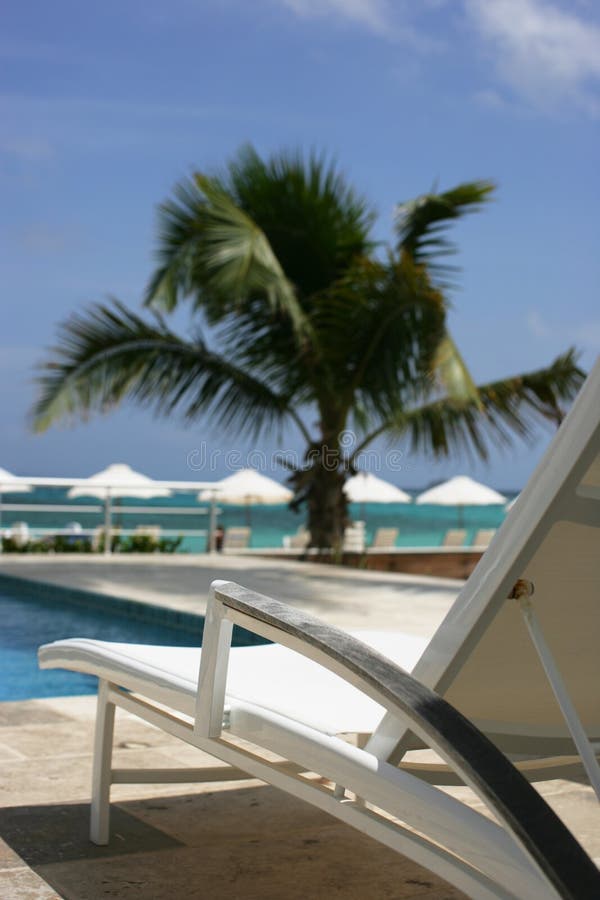 Resort Detail of Poolside Reclining Chair Stock Photo - Image of ...