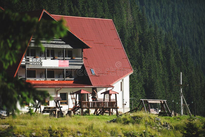 Resort Forest House stock image. Image of landscape, horizon - 69833793