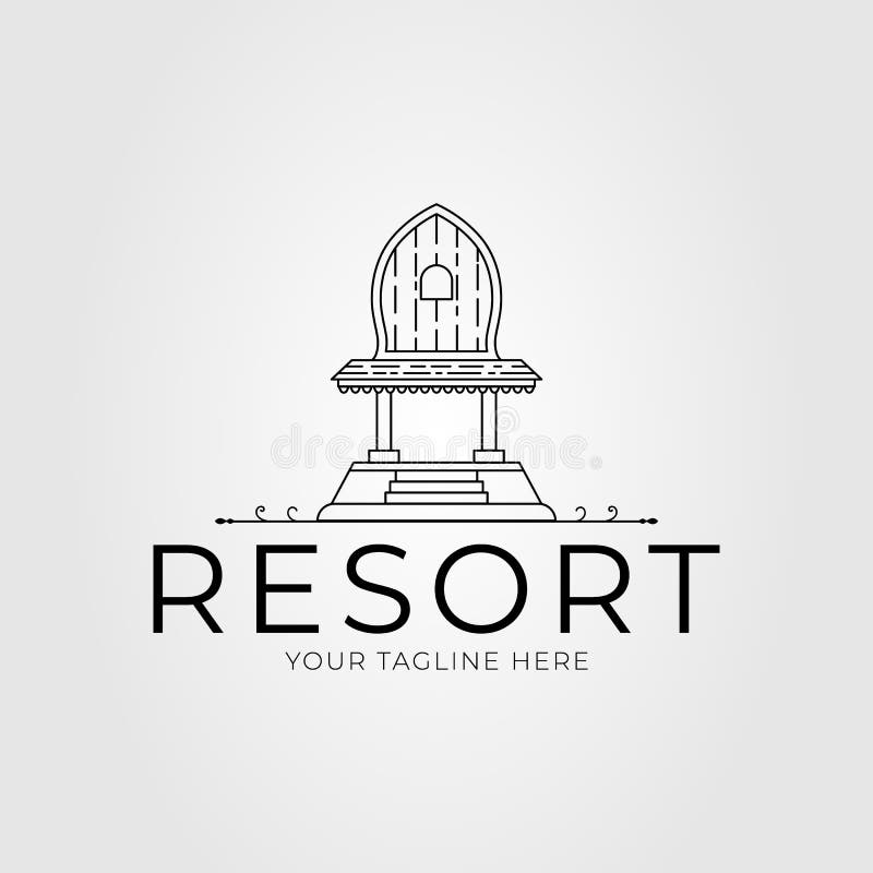 Resort Gate or Gateway Temple Logo Vector Illustration Design Stock ...