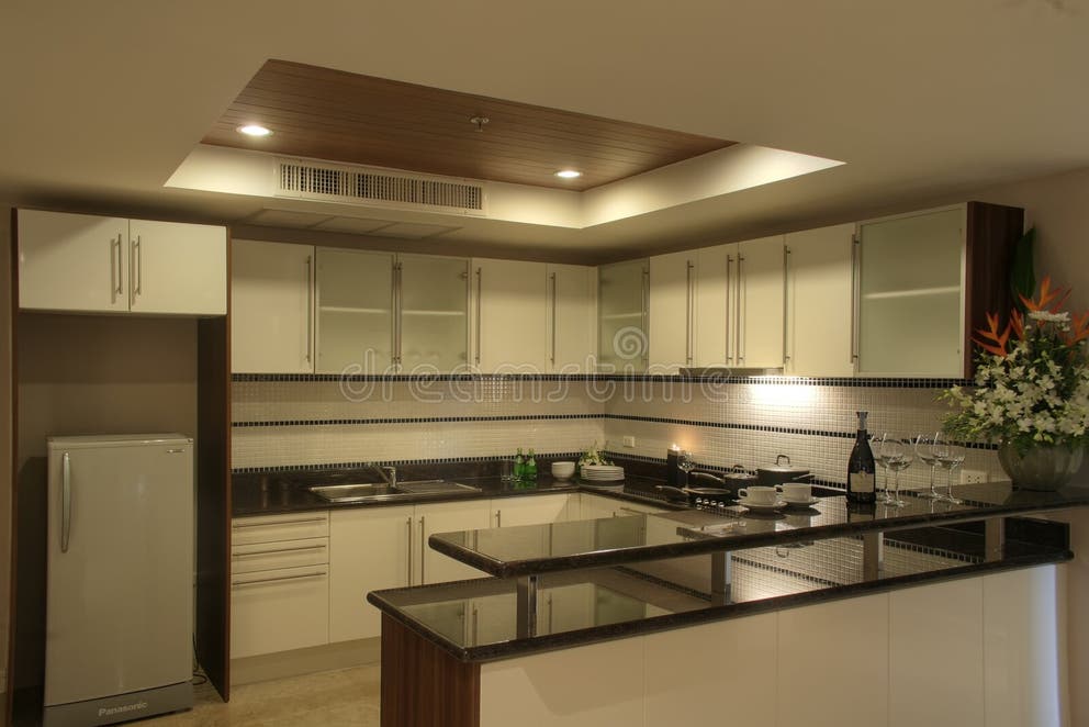 Resort Hotel Room - Kitchen Stock Photo - Image of refrigerator, floor ...