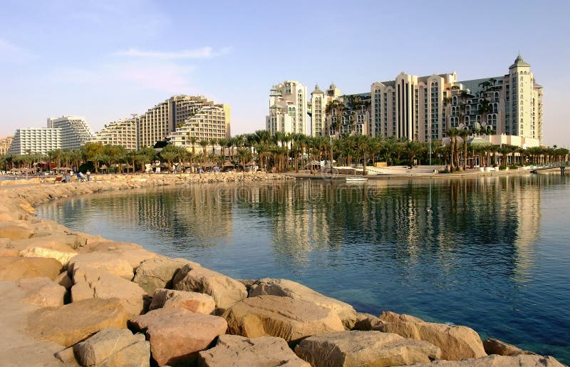 Resort hotels in Eilat stock image. Image of negev, hotel - 14543307