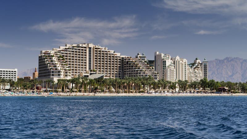 Resort Hotels in Eilat, Israel Stock Photo - Image of southern, blue ...