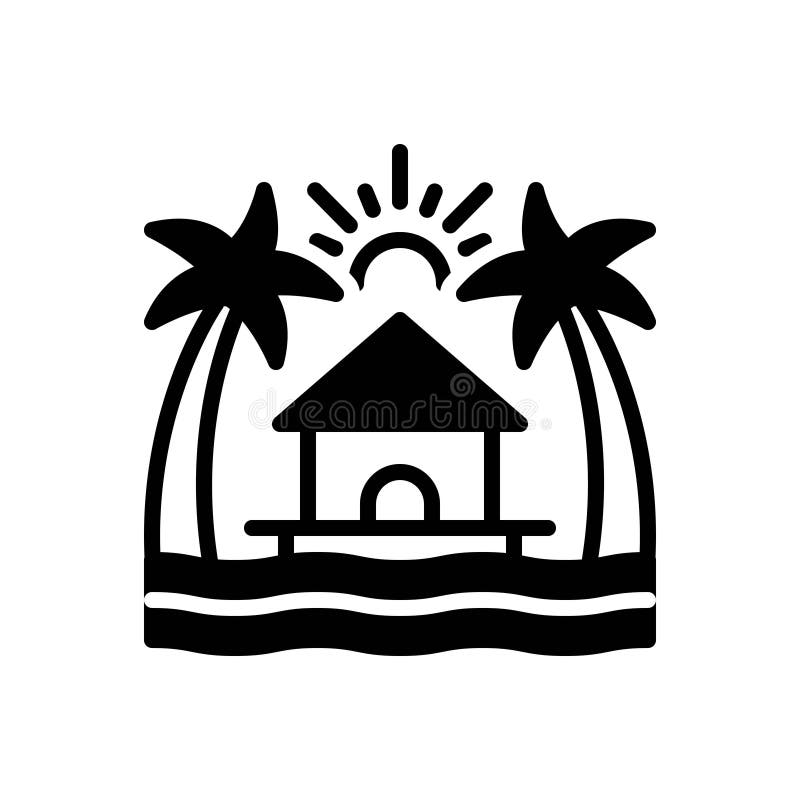 Black Solid Icon for Resort, Seascape and Nature Stock Vector ...