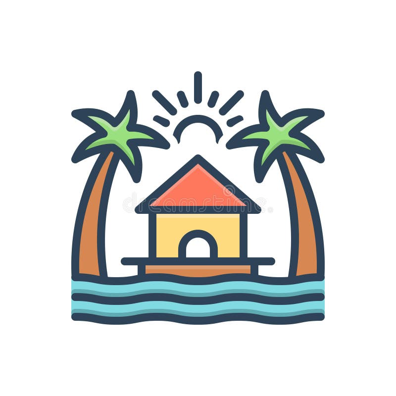 Color Illustration Icon for Resort, Tourist and Center Stock Vector ...
