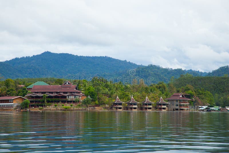 Resort is next to a river. stock photo. Image of hill - 28945514